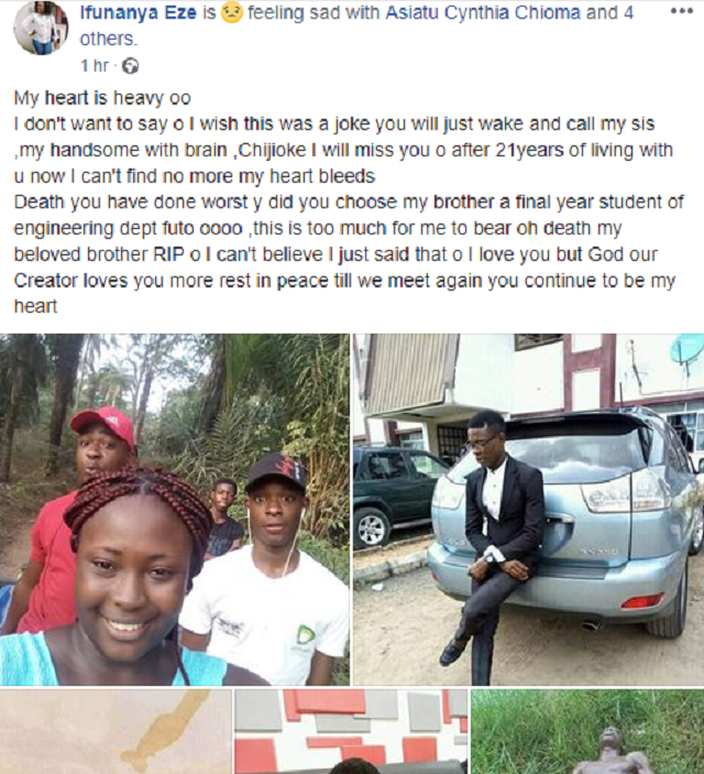 FUTO Final Year Student, Kester Gabriel, Drowns While Swimming In River ...