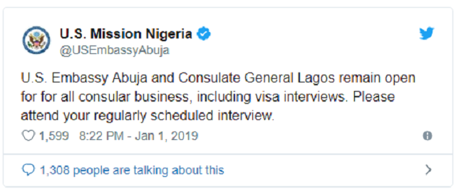 US Embassy Says Visa Interviews Will Still Hold in Abuja and Lagos ...