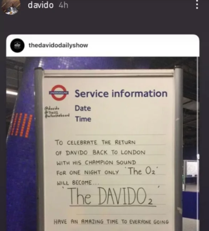 How Davido Made History after O2 Arena Changed Its Name to David02 ...