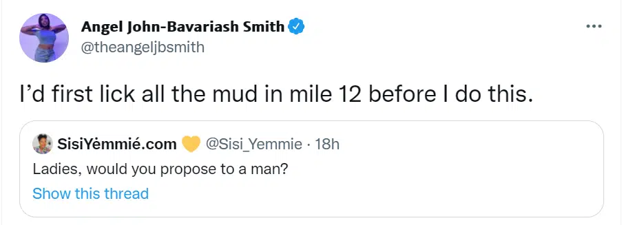 "I will first lick all the muds in Mile 12 – BBN's Angel Smith spills ...