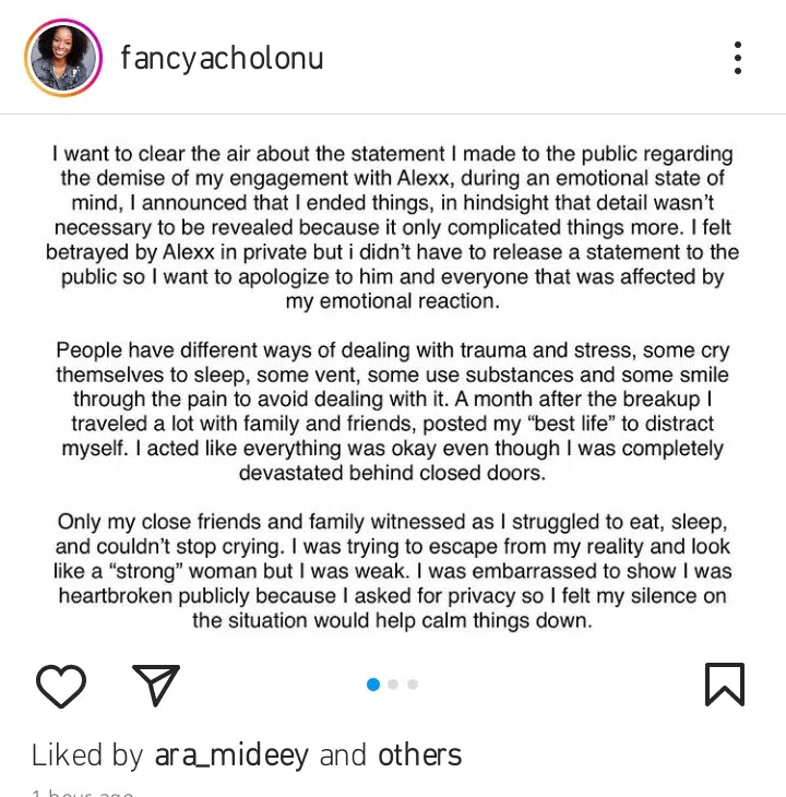 Fancy Acholonu sheds more light on her break up with Alex Ekubo ...
