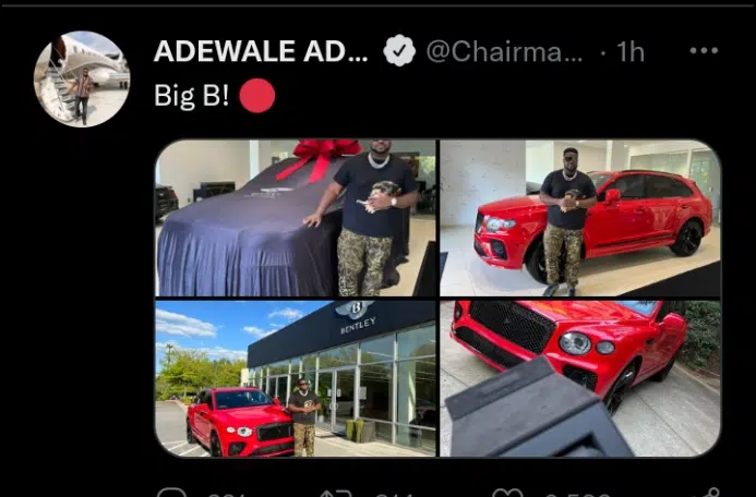 Adewale Adeleke’s wife celebrates as husband acquires custom-made ...