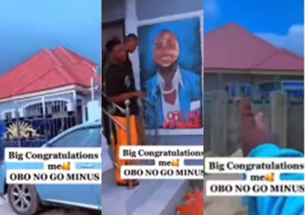 Fan dedicates newly-built dream house to idol Davido, paints OBO’s life ...
