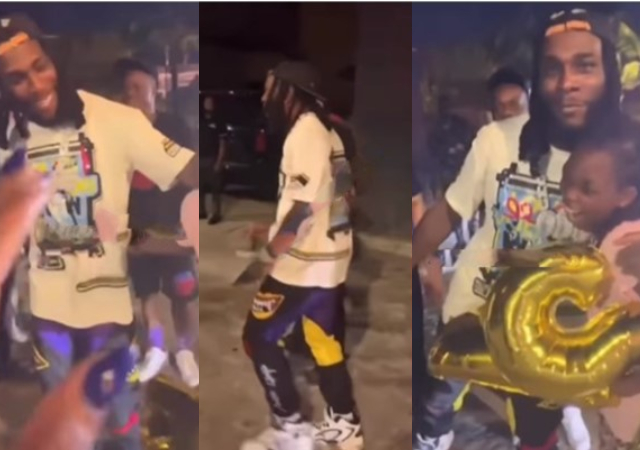 Moment Burna Boy granted 12-year-old girl’s birthday wish, gifts her ...
