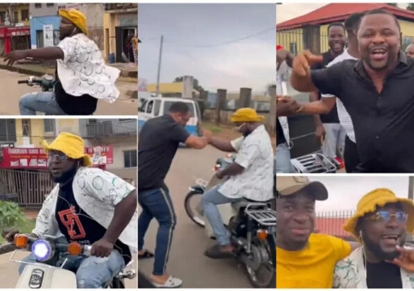 Comedian, Apama, others express excitement after spotting Davido’s lookalike riding bike in ...