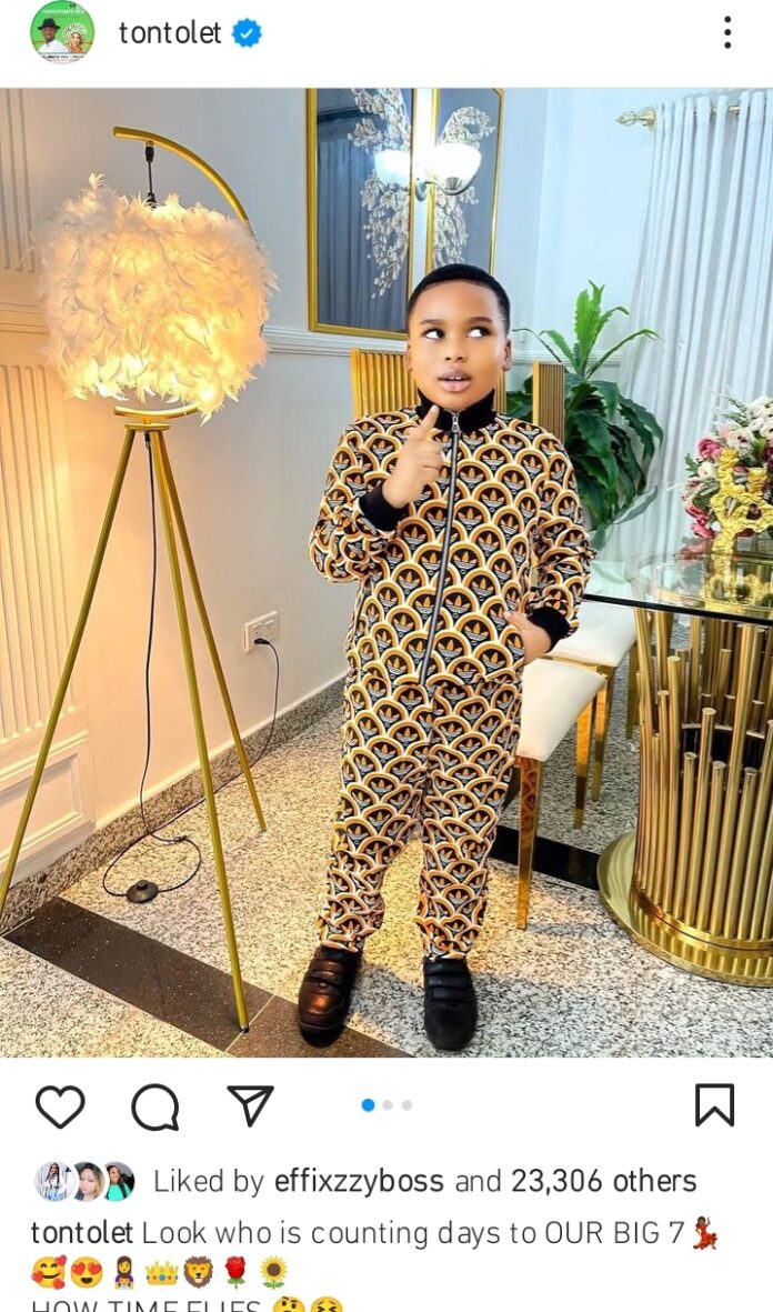 King is beginning to look like his mum – Reactions as Tonto Dikeh shows off son, King Andre ...