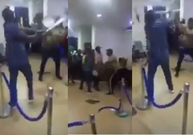 Angry customers disrupts, scatter banking hall while fighting violently ...