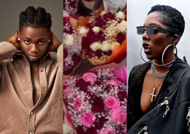 Omah Lay sends Tiwa Savage bouquet of roses, days after declaring love ...
