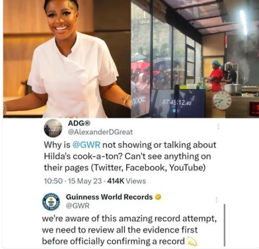 Guinness World Record reveals reason for not yet endorsing chef Hilda ...
