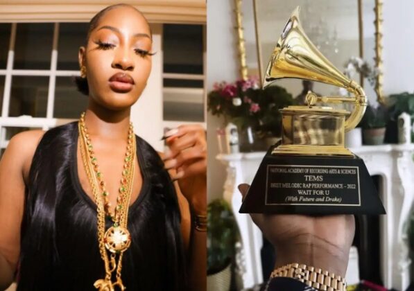 Award winning Tems, Finally Receives Her Grammy Award Plaque [Photos ...