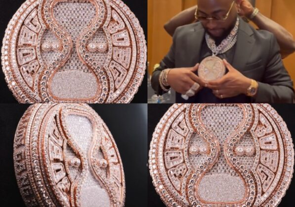 Davido cries out over weight of new Timeless diamond pendant - Gistlover