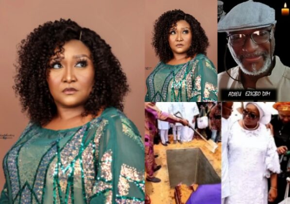 Veteran Nollywood Actress, Ebele Okaro, Buries Husband Amidst Tears - Gistlover