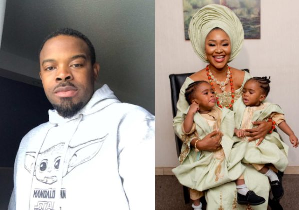 Adorable photo as Gabriel Afolayan finally reveals his wife and twin ...