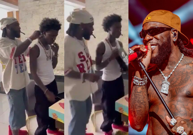 Moment Burna Boy gifts Seyi Vibez a multi-million naira 7Gents chain ...