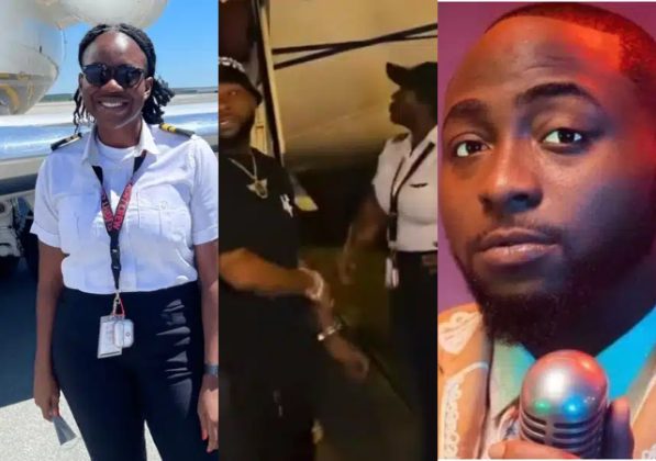Female pilot over the moon as she gets to fly Davido after her ...