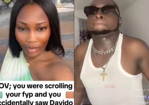 Lady wowed after seeing Davido’s lookalike performing on Tiktok live ...