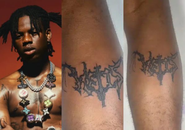 Strong fan of Rema tattoos singer's new album symbol on his leg - Gistlover