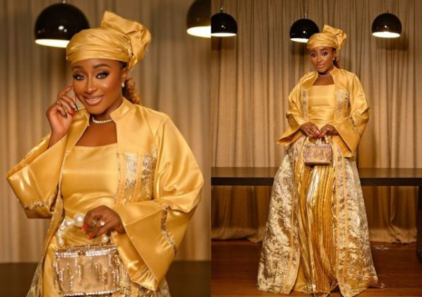 "Lady In Gold"- Actress Ini Edo Dazzles In Gold Outfit - Gistlover
