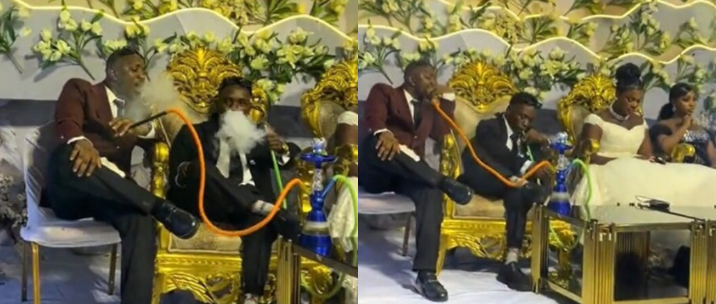 Groom and Bestman Spotted Casually Vaping at Wedding Party - Gistlover
