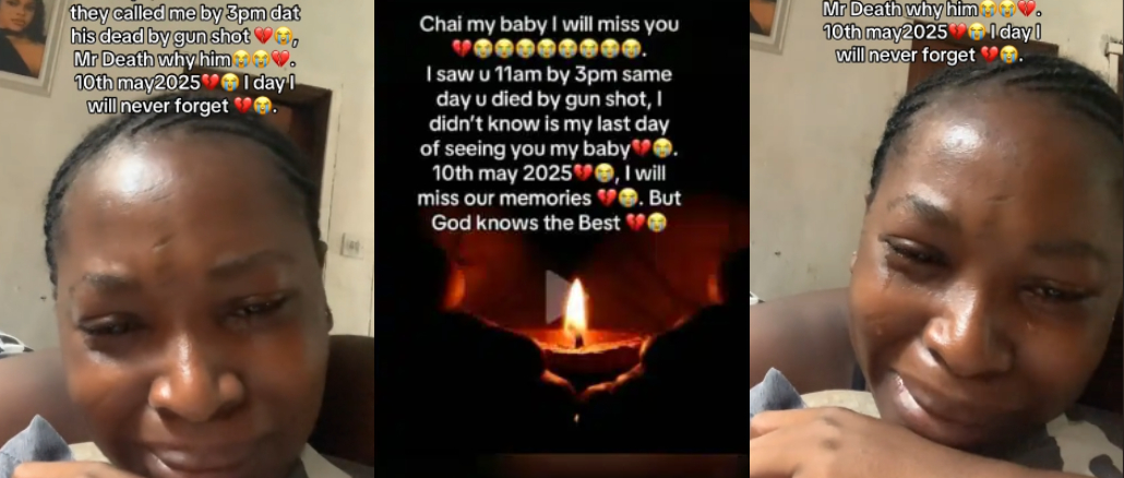 Lady cries bitterly after boyfriend passes away hours after she left ...