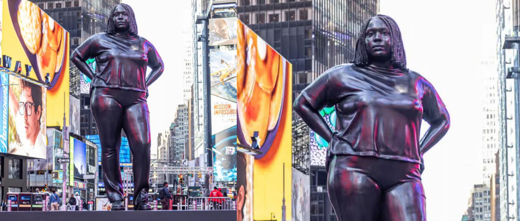 12-Foot-Tall African American Woman Statue in Times Square Sparks Reactions - Gistlover