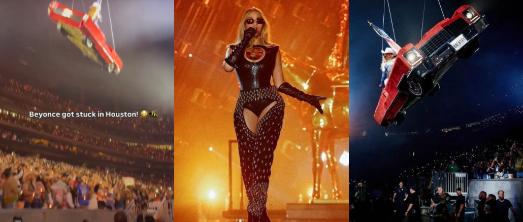 Moment Beyoncé Gets Stuck Mid-Air as Flying Stage Malfunctions During ...