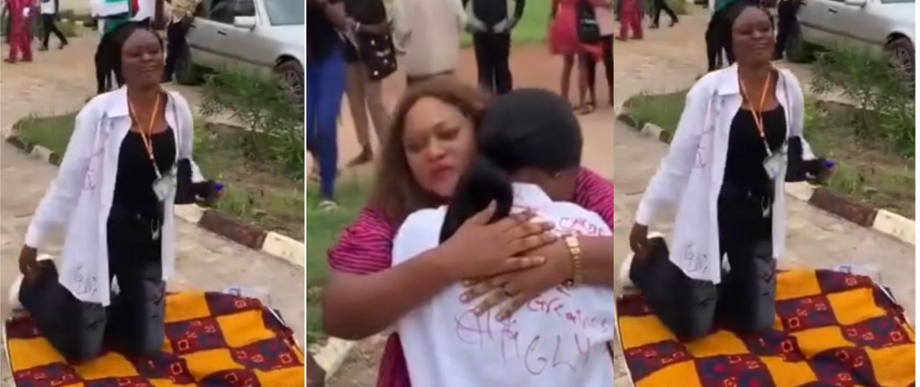 Emotional Moment as Woman Celebrates Daughter at School Signing-Out ...