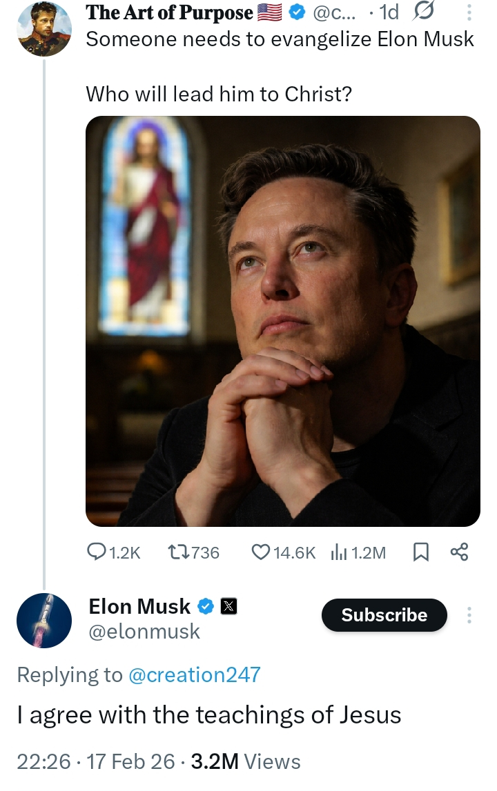 “I Agree With The Teachings Of Jesus”- Elon Musk Opens Up On Faith ...