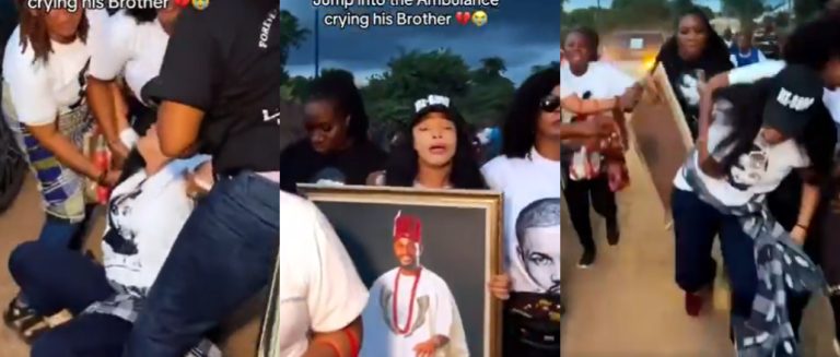 Moment Late Alex Ekubo’s Sister Breaks Down in Tears, Tries to Follow ...